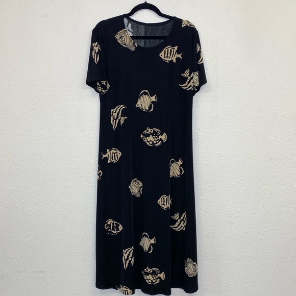 Vintage | Dresses | Vintage Tropical Fish Maxi Dress | Poshmark